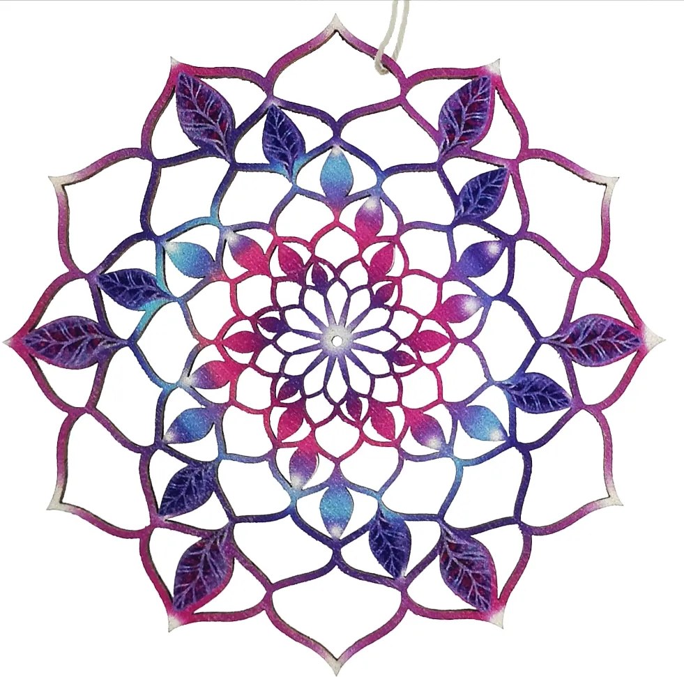 AMADEA Dřevěná dekorace mandala barevná 9cm