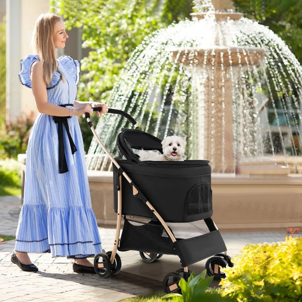 Costway 3 v 1 Psí kočárek psí buggy skládací až 15 kg Vozík pro domácí mazlíčky