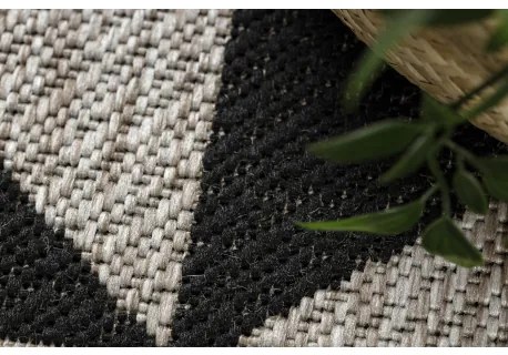 koberec SIZAL FLOORLUX 20489 stříbrný / Černá TROJÚHELNÍK velikost 140x200 cm | krásné koberce cz