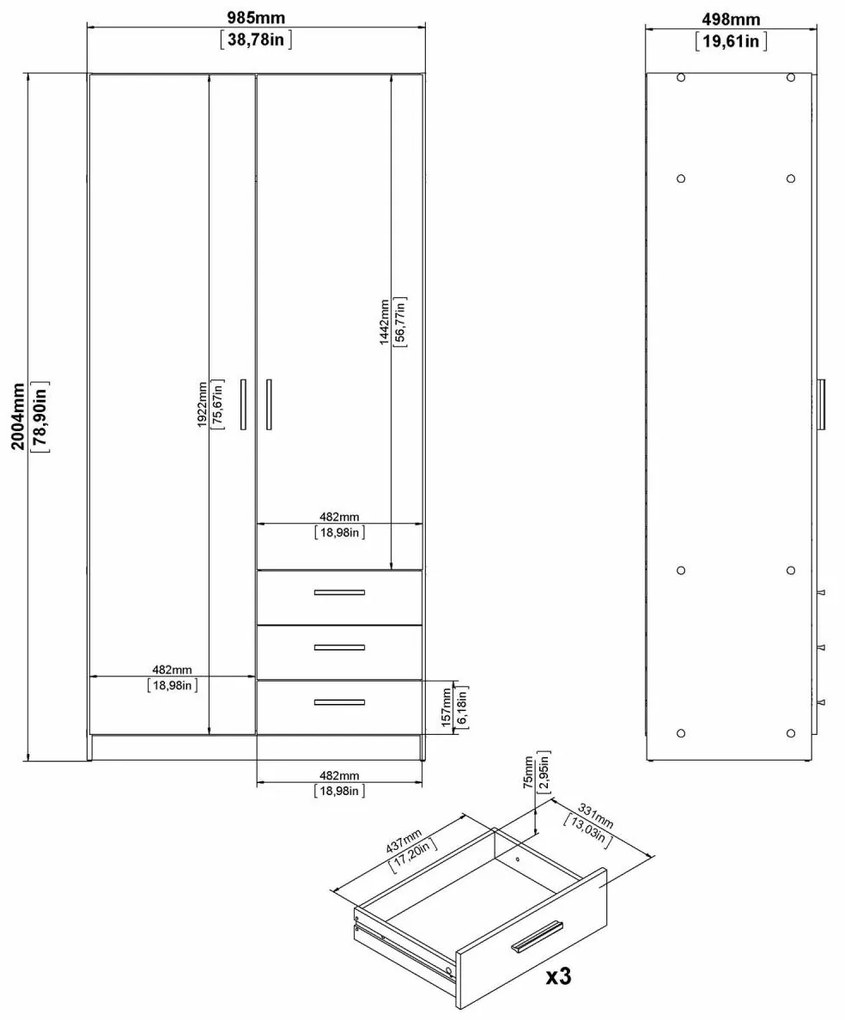Tvilum Šatní skříň Spike 084 jackson hickory