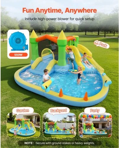 Nafukovací skákací hrací deska, 3,2 × 3,1 × 1,9 m VEVOR