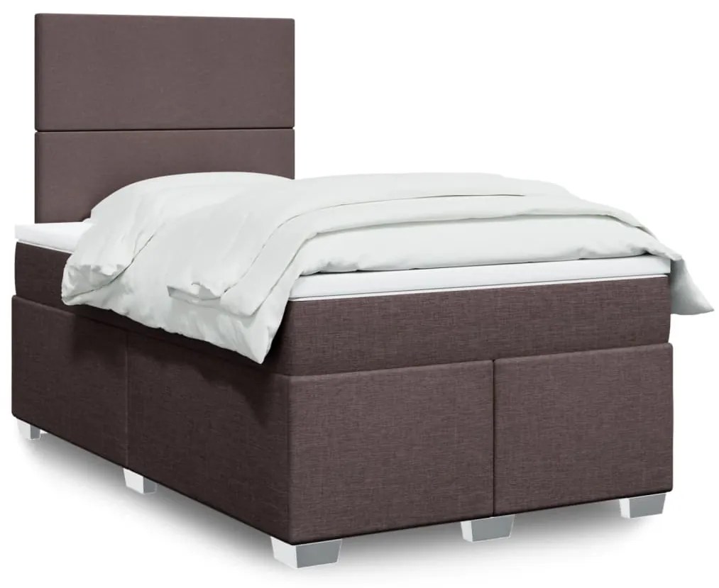 Box spring postel s matrací tmavě hnědá 120x190 cm textil 3290423