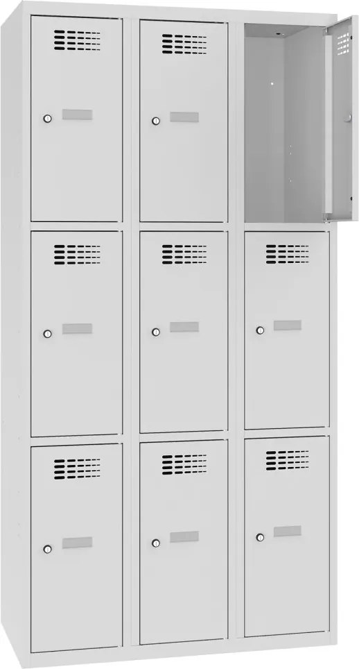 MALOW Šatní skříň dělená Sus 333 W šířka 900 mm [světle šedá, světle šedá, cylindrický zámek]