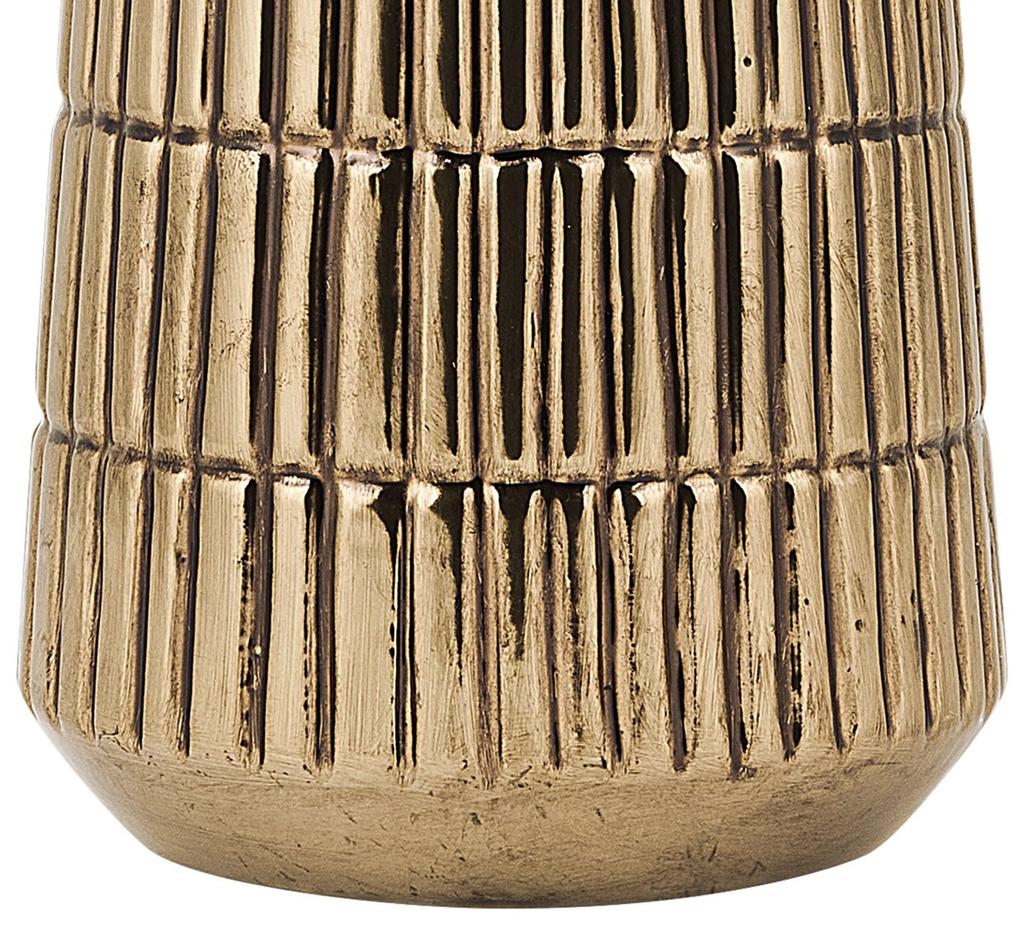 Kamenina Dekorativní váza 22 Zlatá QANAWAT Beliani