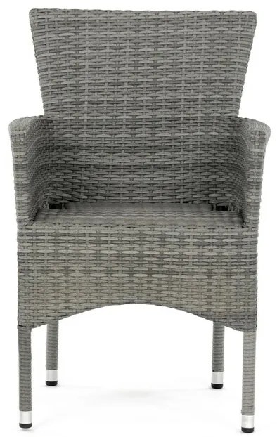 Autronic Zahradní židle, kov, polyratan, šedá, AZC-S2118 GREY
