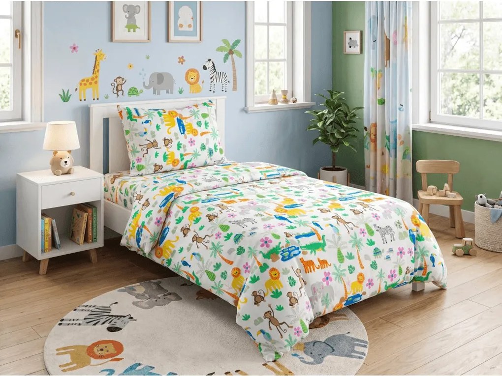 Dětské bavlněné povlečení JUNGLE DREAM barevné, 100% bavlna Rozměr povlečení: 70 x 90 cm | 140 x 200 Biano.cz