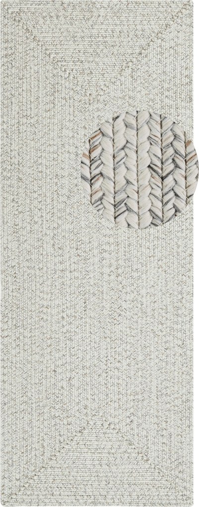 Kusový koberec Braided 105553 Light Melange – na von aj na doma, 80x150, biela, chodba / predsieň, Hanse Home