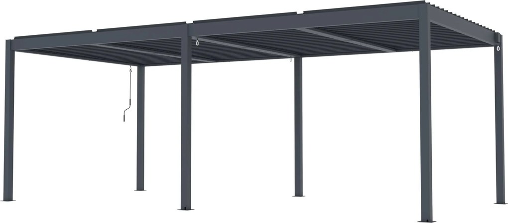 Hliníková bioklimatická pergola s lamelami BestBerg BBP-18G / 6 x 3 m / šedá