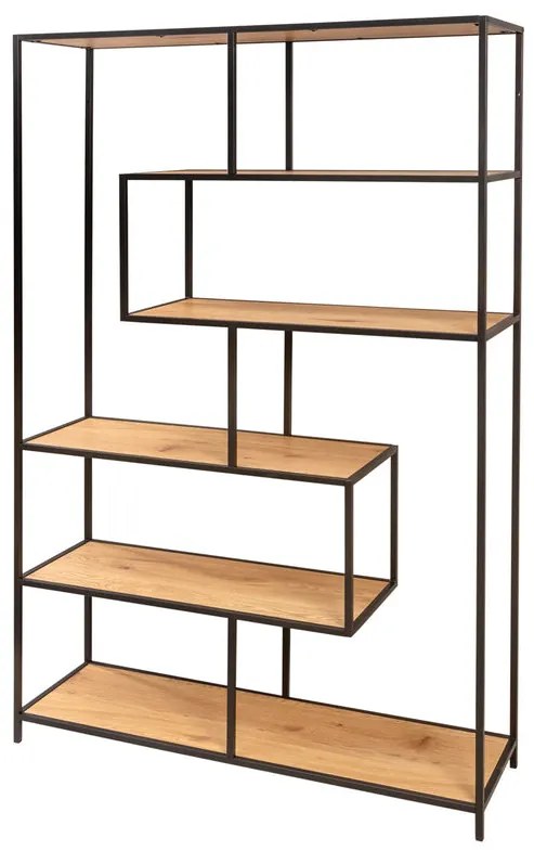 Invicta Kovová knihovna SLIM LINE 185x115 dub cm 42024