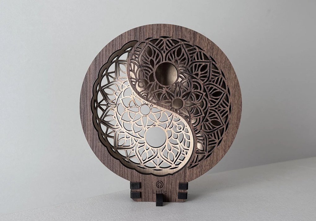 Li-Go "Jin Jang" lampa 20x22 cm provedení povrchu: ořech