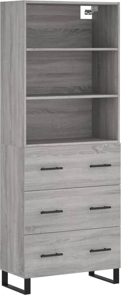 Skříň highboard šedá sonoma 69,5 x 34 x 180 cm kompozitní dřevo 3189411