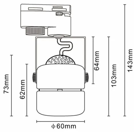 Bodové svítidlo v lištovém systému PRAHA 3xGU10/10W/230V černá