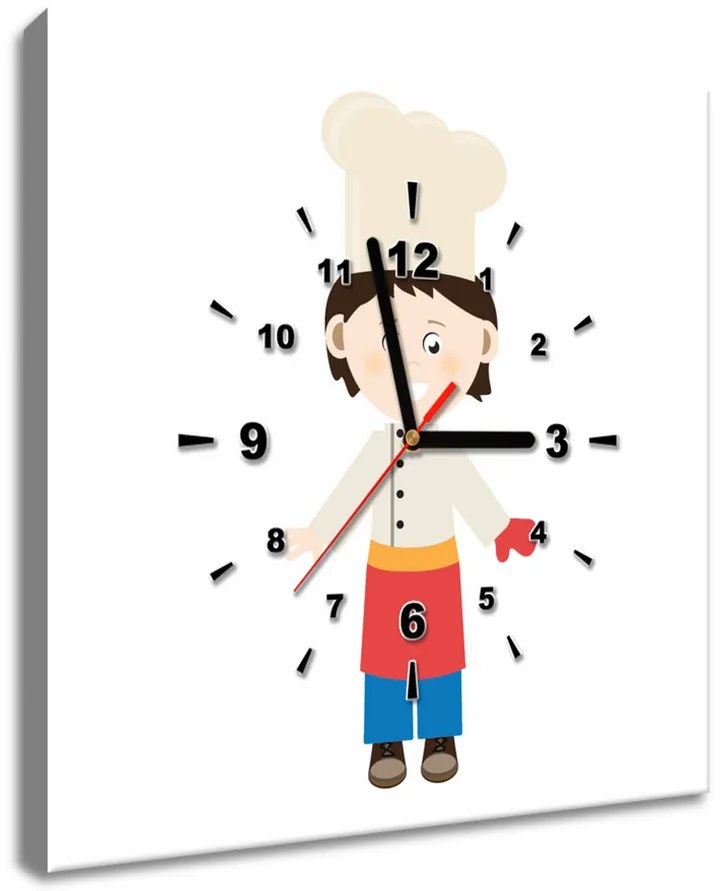 Gario Obraz s hodinami Malý kuchař Rozměry: 30 x 30 cm