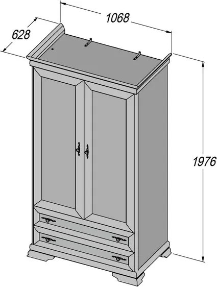 Šatní skříň Avinion, bělený dub