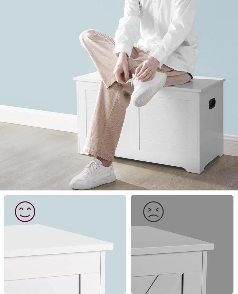 Truhla s úložným prostorem a lavicí Vasagle Minimal 80 cm bílá