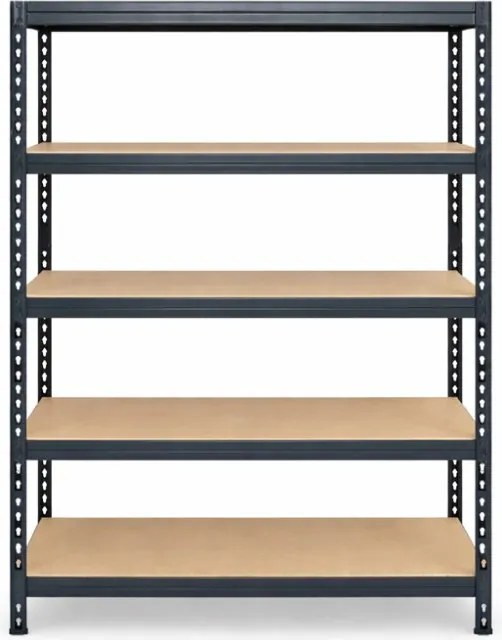 Akce 3x Regál 183x75x40 cm lakovaný 5-policový, nosnost 100 kg, RIVET - černý