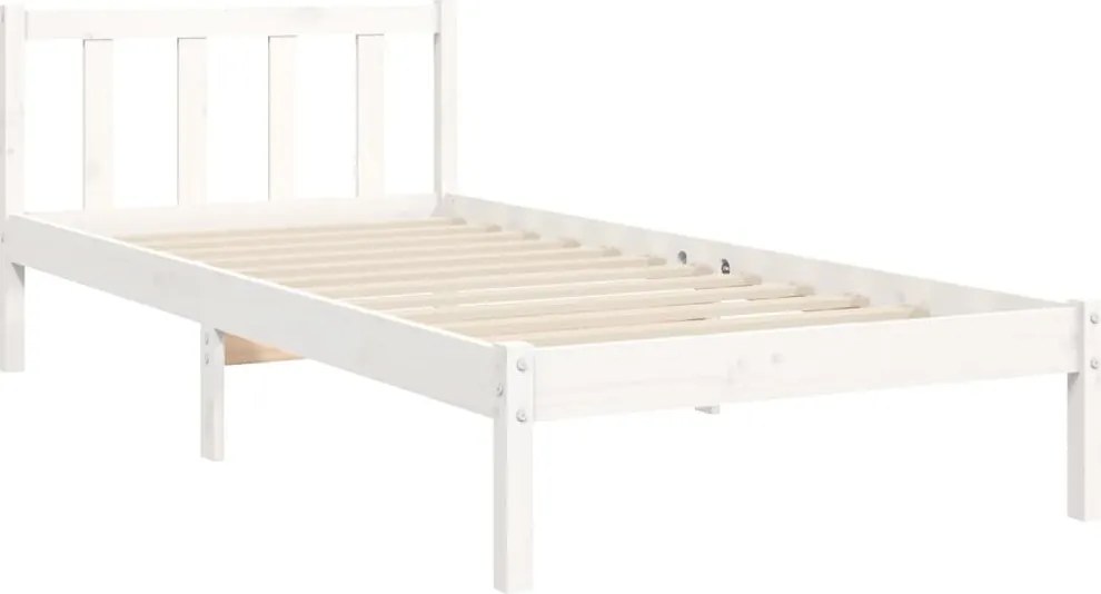 vidaXL Rám postele s čelem 90 x 190 cm masivní dřevo [3192262] Barva: Černá