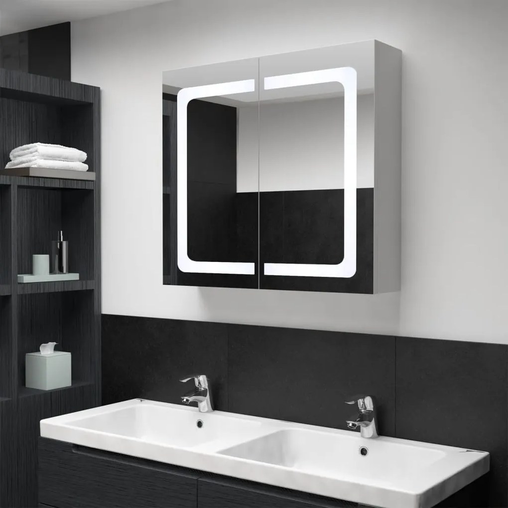 Led Koupelnová Skříňka Se Zrcadlem 80 X 12,2 X 68 Cm