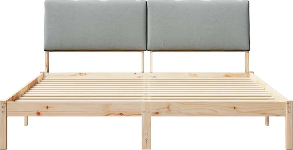 Rám postele s čelo Hnědá a světlá šedá 200 x 200 cm 3394358