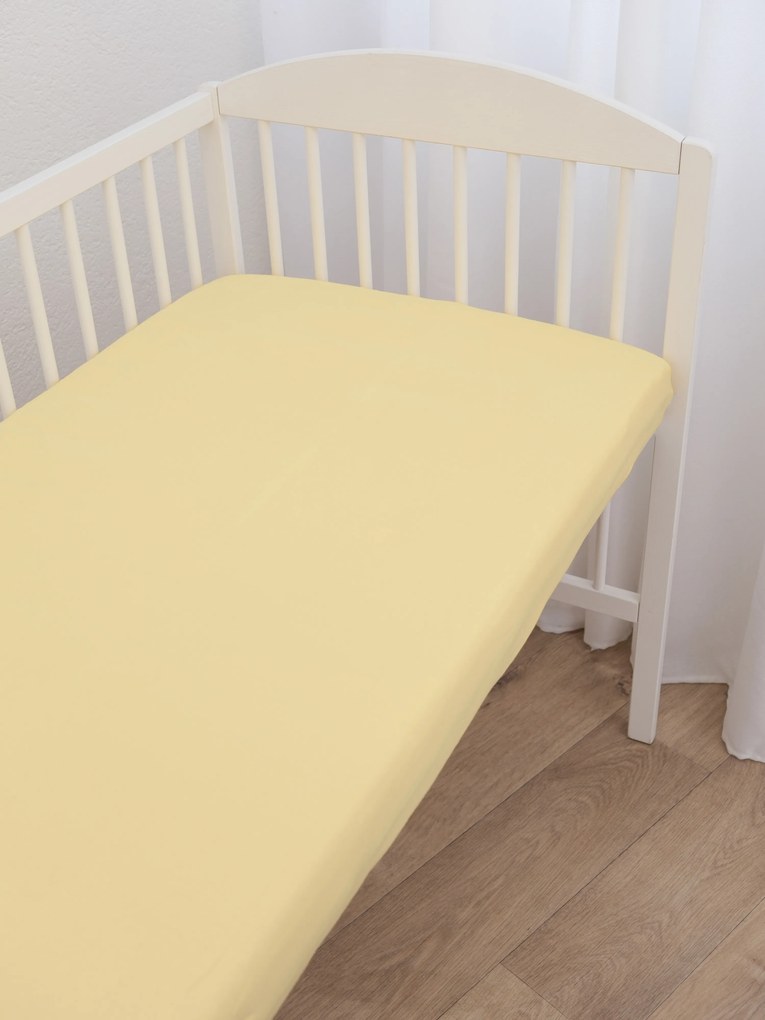 MK Lůžkoviny Jersey prostěradlo do postýlky Classic 60 × 120 cm - pastelová žlutá