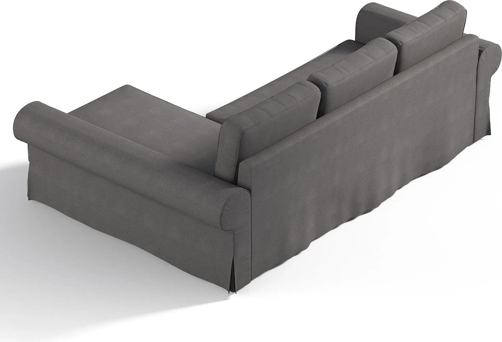 Potah na pohovku IKEA Backabro rozkládací se šezlongem barva šedá látka pletený vzor