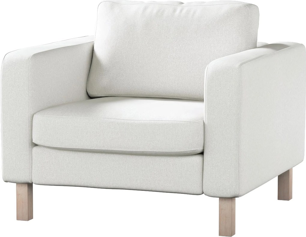 Potah na křeslo IKEA Karlstad, krátký barva krémová látka pletený vzor