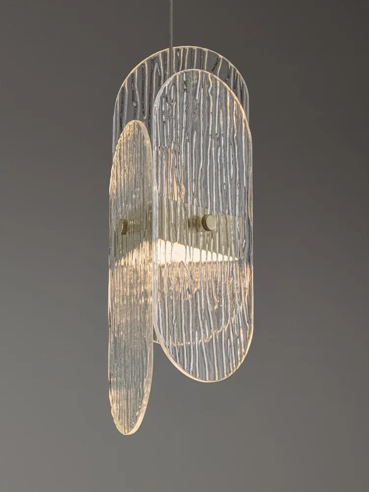 Kovové LED stmívatelné závěsné svítidlo v mosazné barvě se skleněným stínidlem ø 14 cm Lucien – Nova Luce