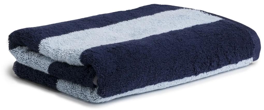 SUPERWUSCHEL Plážový ručník s pruhy 50 x 100 cm, modro-tyrkysový