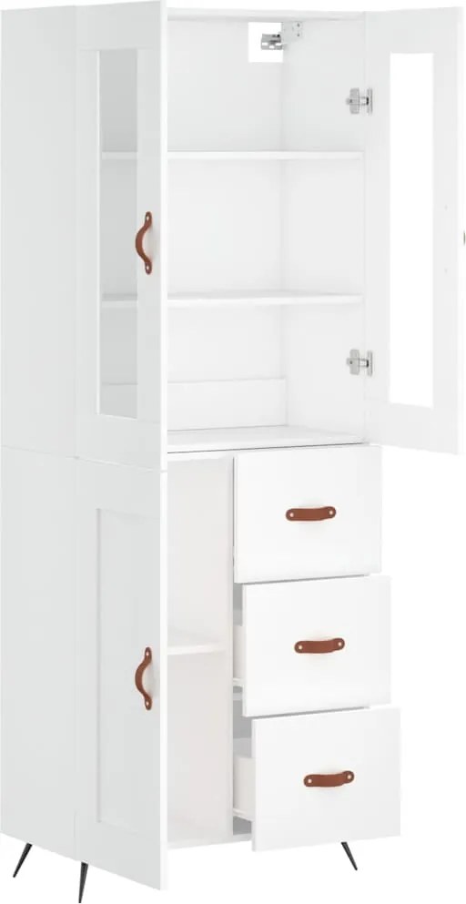 Skříň highboard bílá 69,5 x 34 x 180 cm kompozitní dřevo 3198633