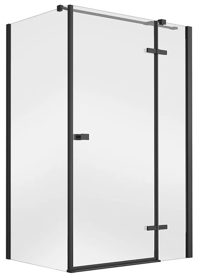 Besco Obdélníkový sprchový kout PIXA BLACK NEW R 100x80 (100x90, 120x80, 120x90), výška 195 cm Rozměry (cm): 120x90, Barva profilů a typ výplně: profily: černá, výplň: transparent, Orientace: Levá