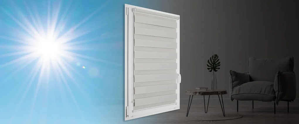 Dekodum Zatemňovací roleta den a noc Bílá 56x220 cm