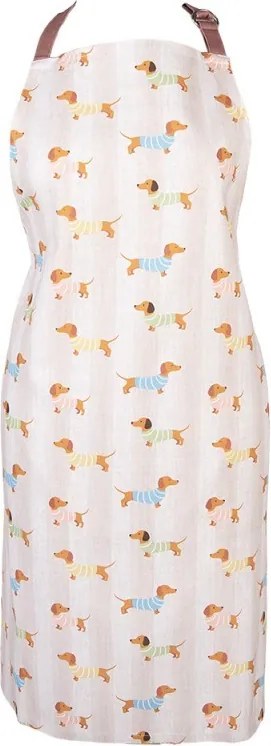 Béžová bavlněná zástěra s jezevčíky Puppy Pullover - 70*85 cm
