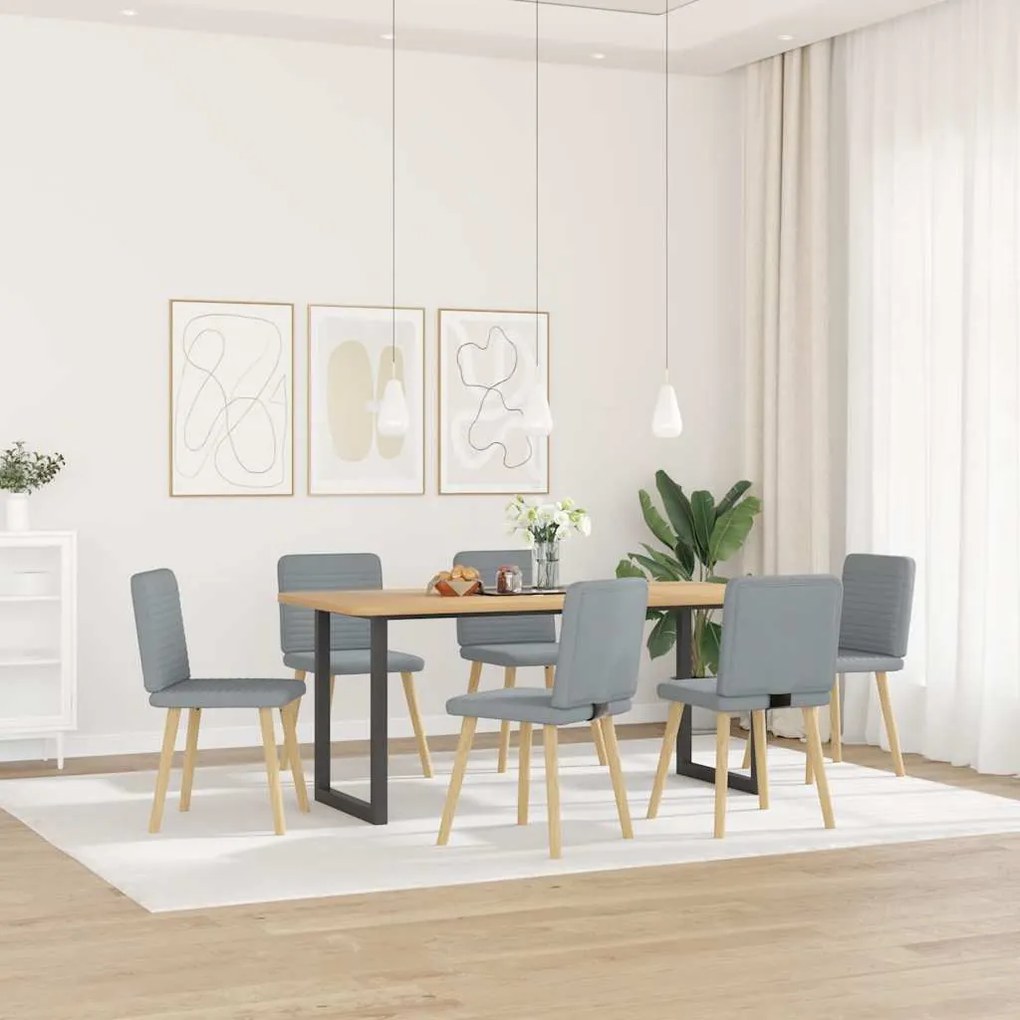 Jídelní židle 6 ks světle šedé textil 3315514