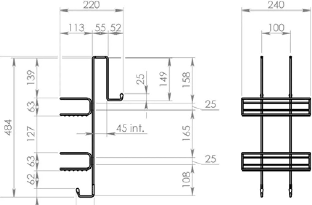 Gedy, CHROM LINE police 240x490x220 mm, chrom, 2485