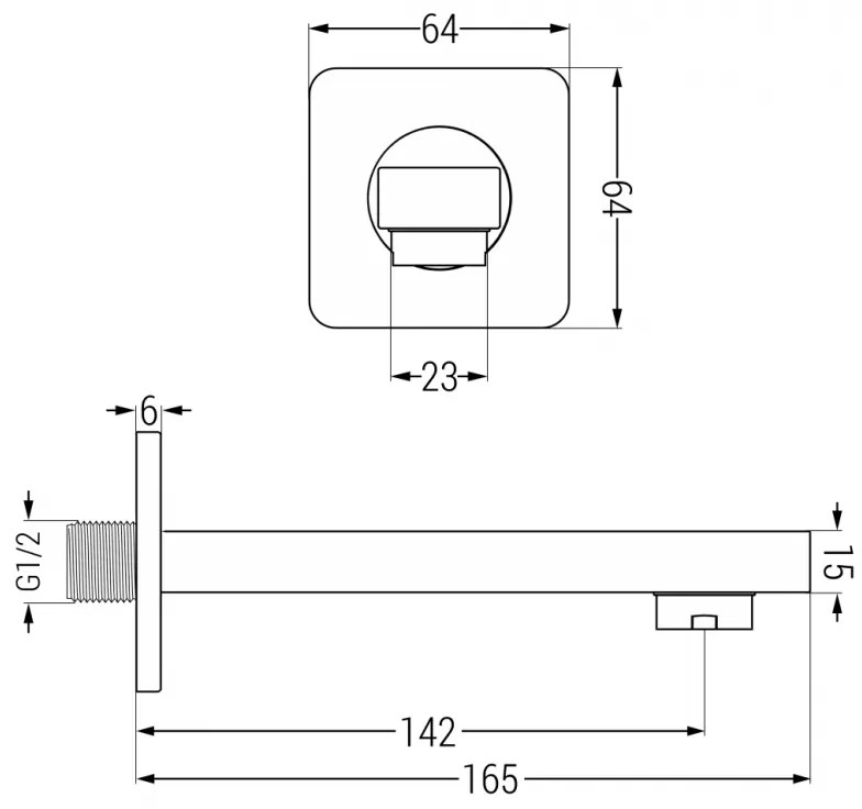 Mexen Cube DR02 podomítkový vanový a sprchový set s hlavovou sprchou 30x30 cm (7v1), černá, 77503DR0230-70
