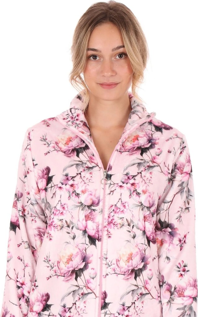 Dámský župan se zipem TOYA růžová 71 26 0010 - XL