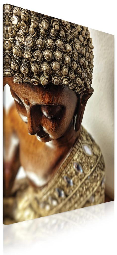 Malvis ® Obraz Dřevěný Buddha Velikost (šířka x výška): 90x110 cm
