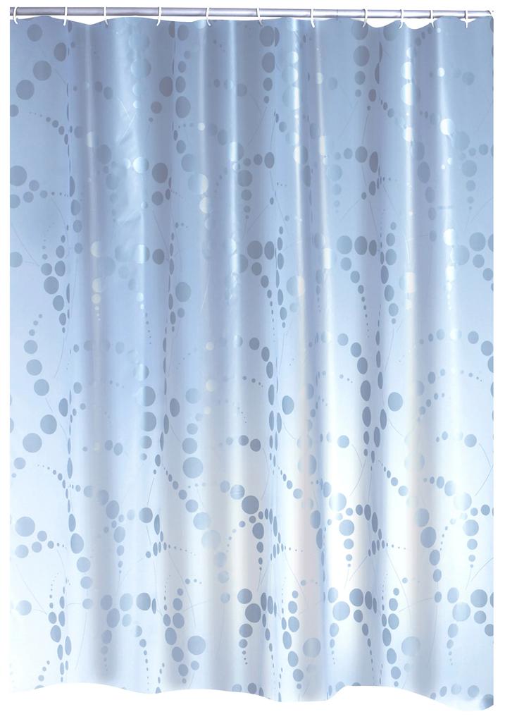 Ridder Sprchové závěsy Sprchový závěs DOTS, PVC - stříbrný dekor - 180 x 200 cm 32377