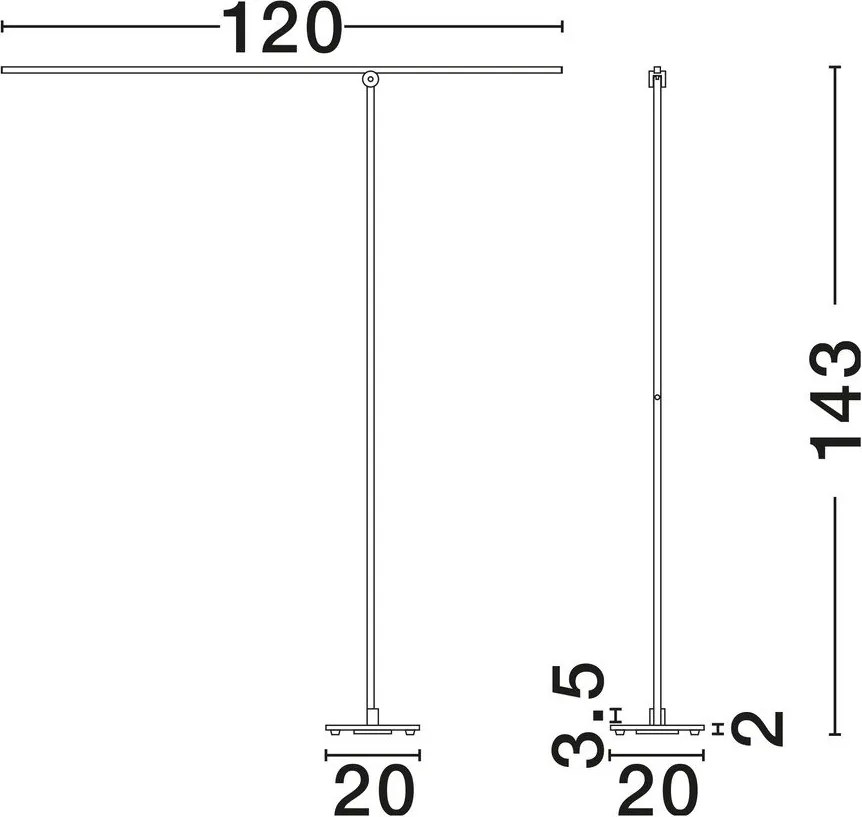 Matně černá kovová LED stojací lampa s ohybatelnou konstrukcí/stmívatelná (výška 144 cm) Tenso – Nova Luce