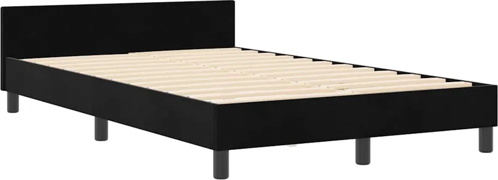 Postel s boxspringem s čelo Černá 120 x 200 cm samet 3344935