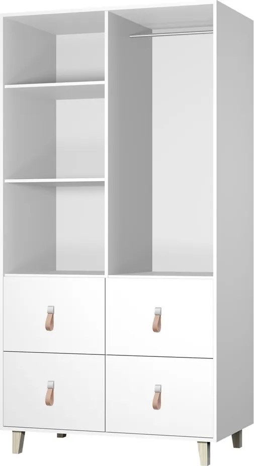 IDZ Šatní skříň FIGO 4S2D 06, 105 cm Bílá