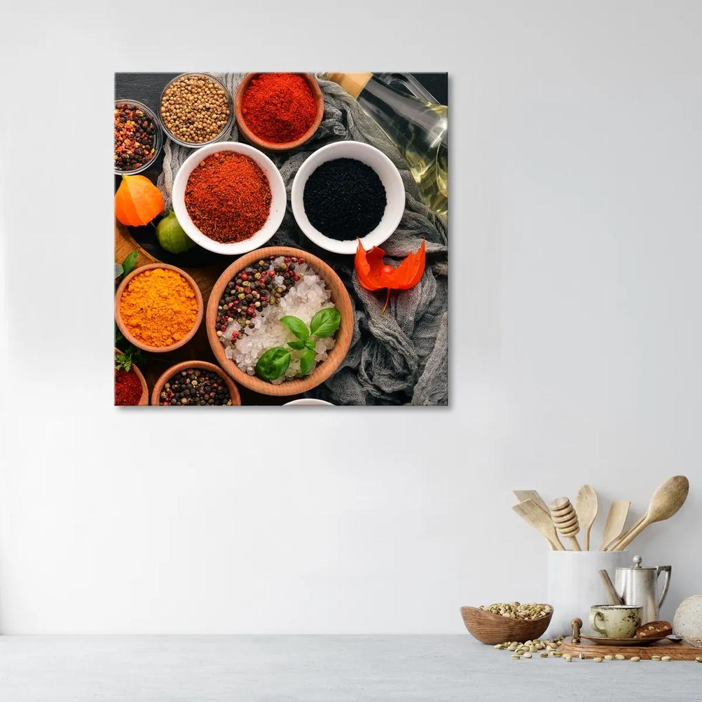 Obraz na plátně, Aromatické koření pro kuchyň - 40x40 cm