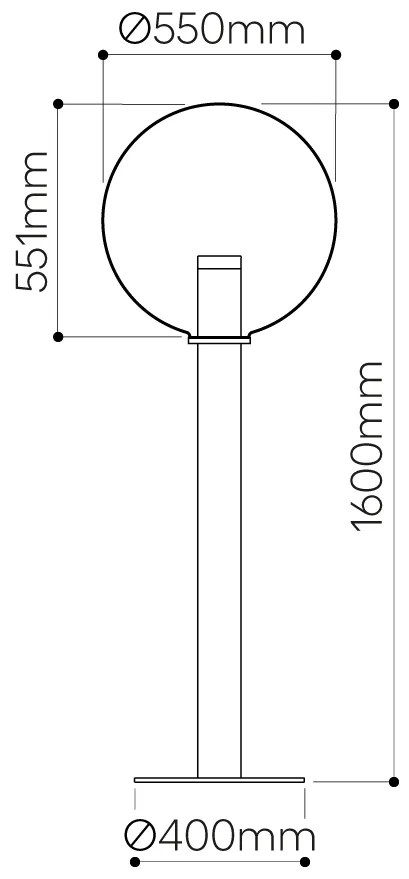 Bomma Phenomena podlahová lampa Ball Barva: Kouřová, Barva kování: Zlatá