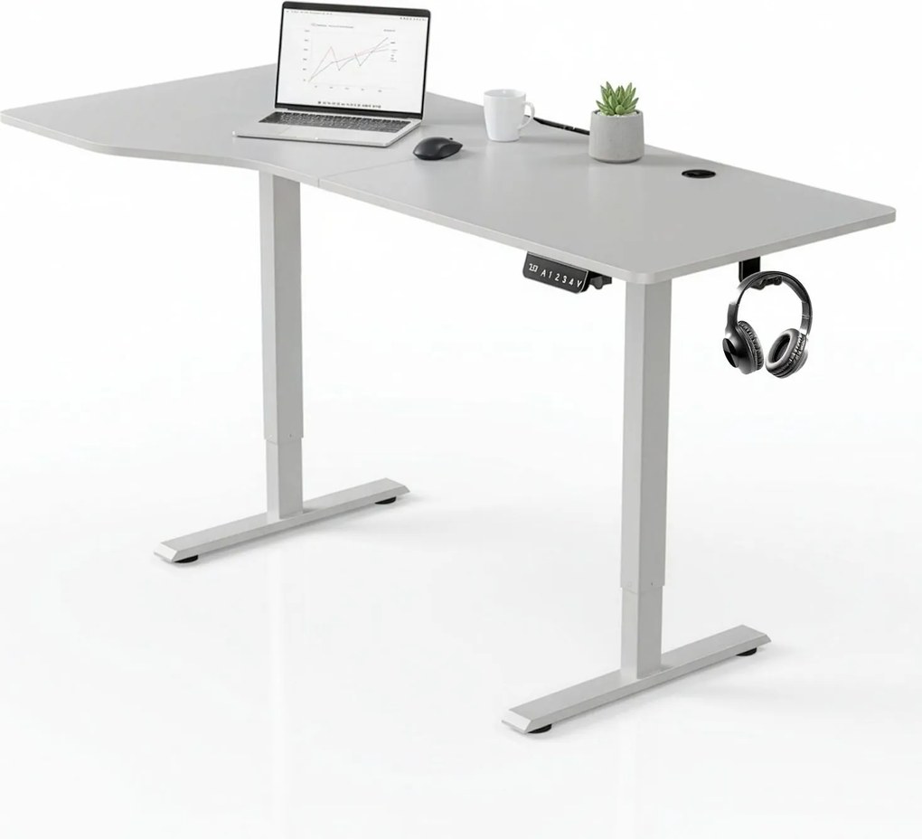 Juskys Elektricky výškově nastavitelný stůl Office Stand Barva: černá, Velikost: 140 × 60 cm