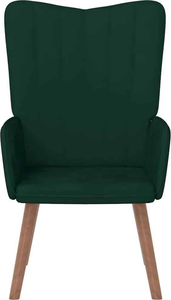 Relaxační křeslo tmavě zelené samet 327657