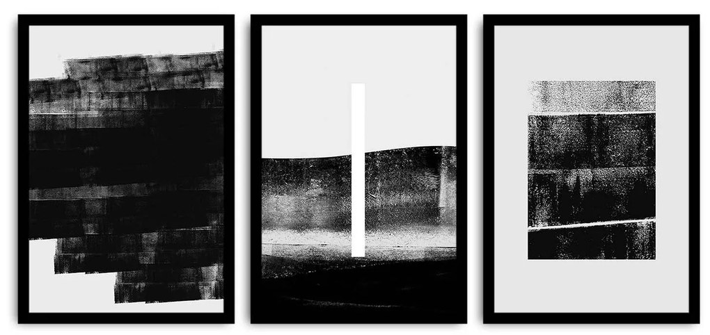 Kalune design Set 3 obrazů v černém rámu DARKNESS 841APY3103