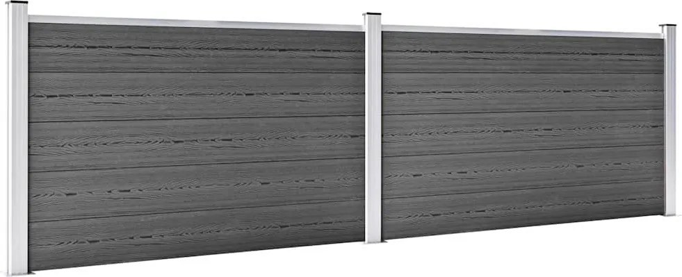 Zahradní plot WPC 353 x 105 cm černý 3070447