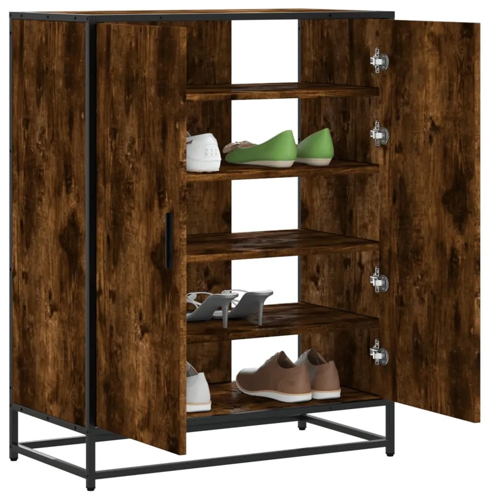 Botník kouřový dub 75 x 38 x 97,5 cm kompozitní dřevo a kov 3300867