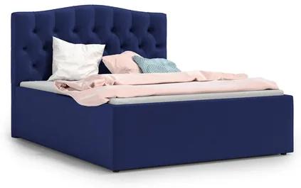 Čalouněná postel RIVA 140x200 cm Tmavě modrá