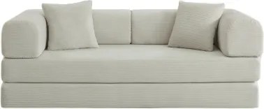 Aosom Bezkostrové modulární sofa, přeměnitelné na postel, obsahuje 2 polštáře a ocelový rám, 204D x 97Š x 65V cm, béžová